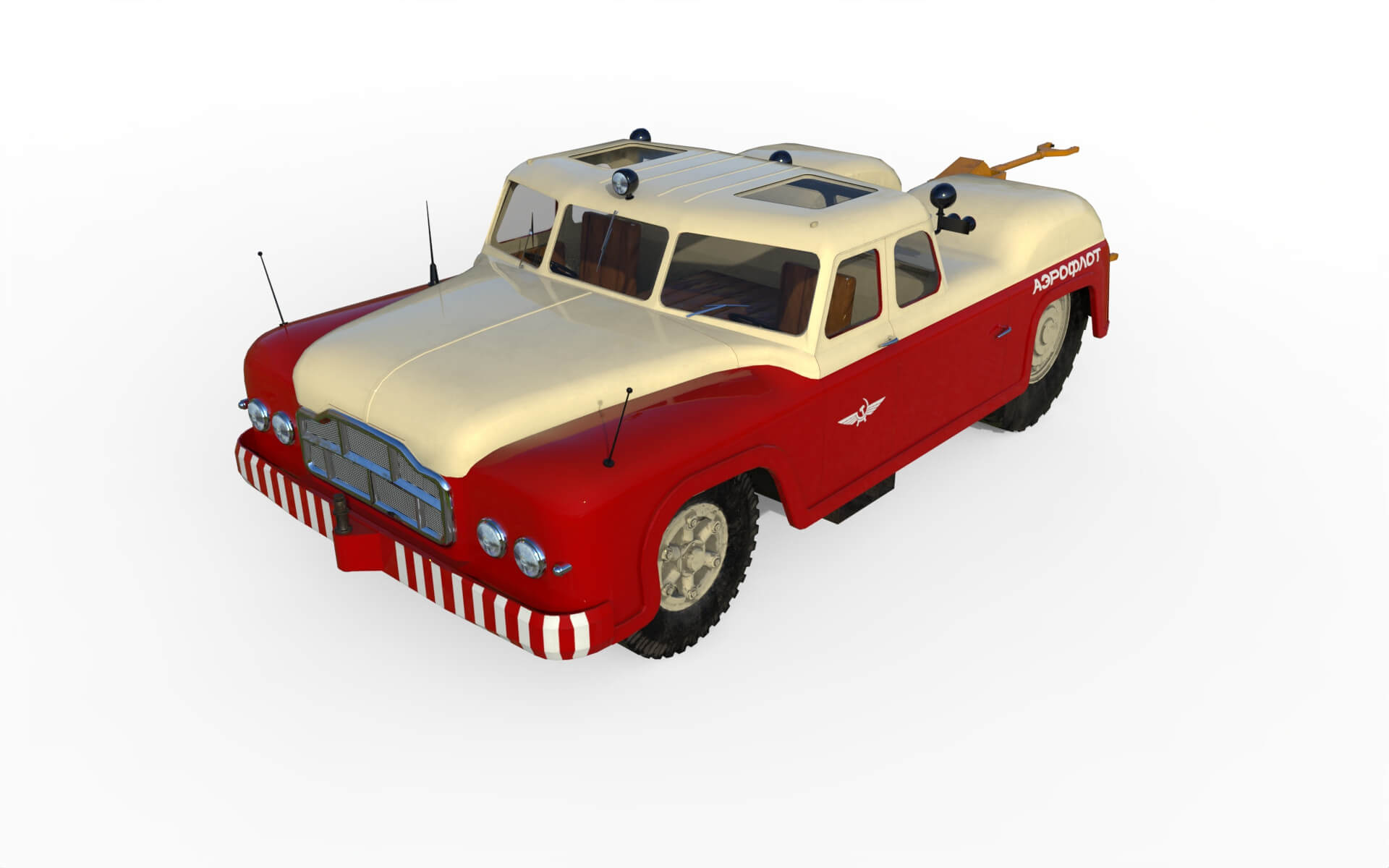 MAZ-541 Soviet Aircraft Tug 3D Model by citizensnip