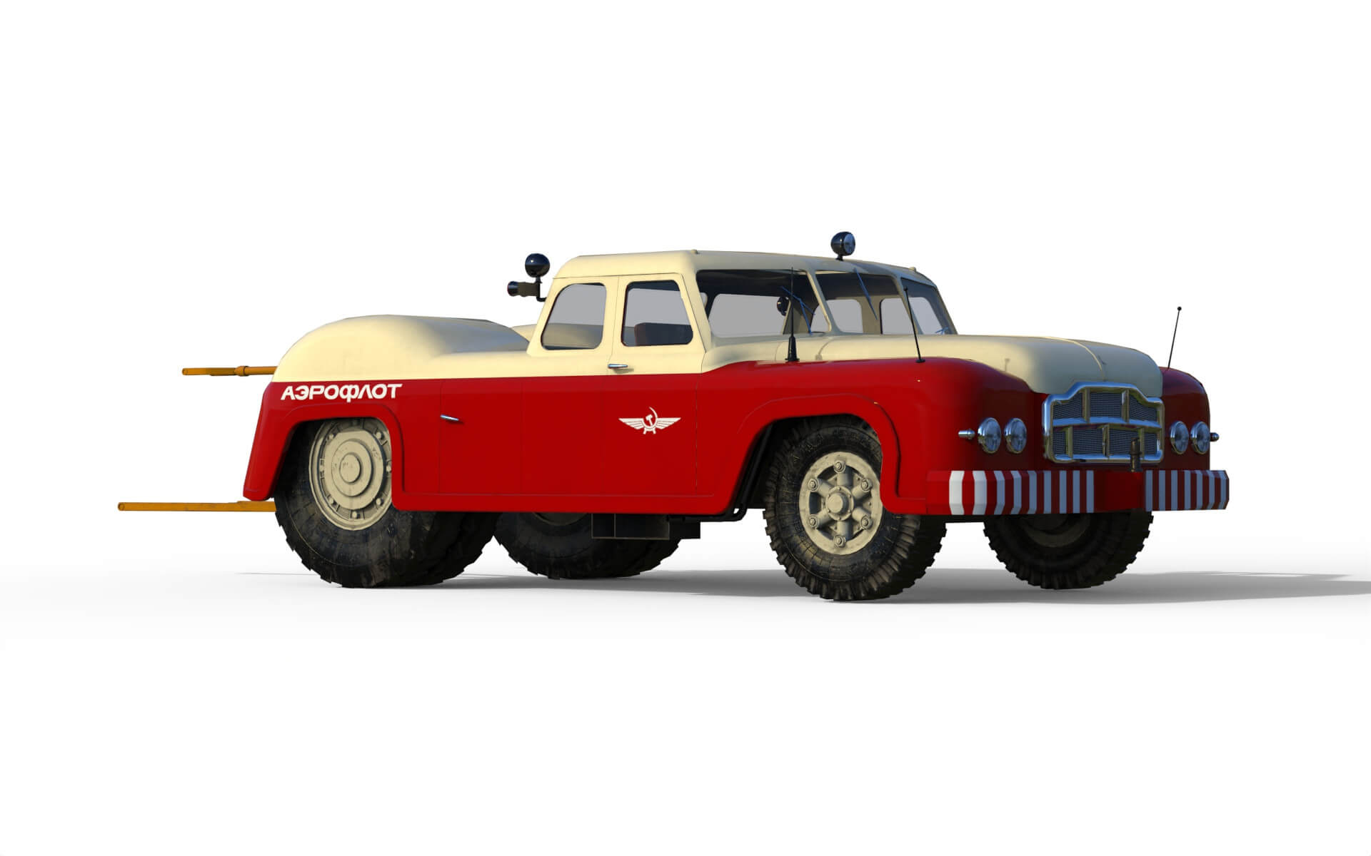 MAZ-541 Soviet Aircraft Tug 3D Model by citizensnip