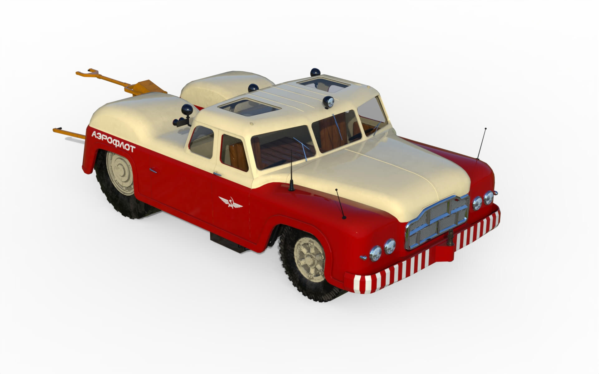 MAZ-541 Soviet Aircraft Tug 3D Model by citizensnip