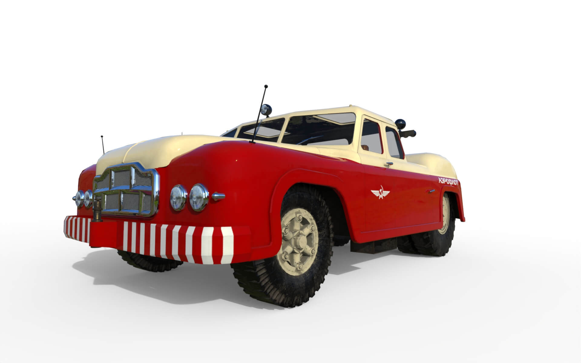MAZ-541 Soviet Aircraft Tug 3D Model by citizensnip