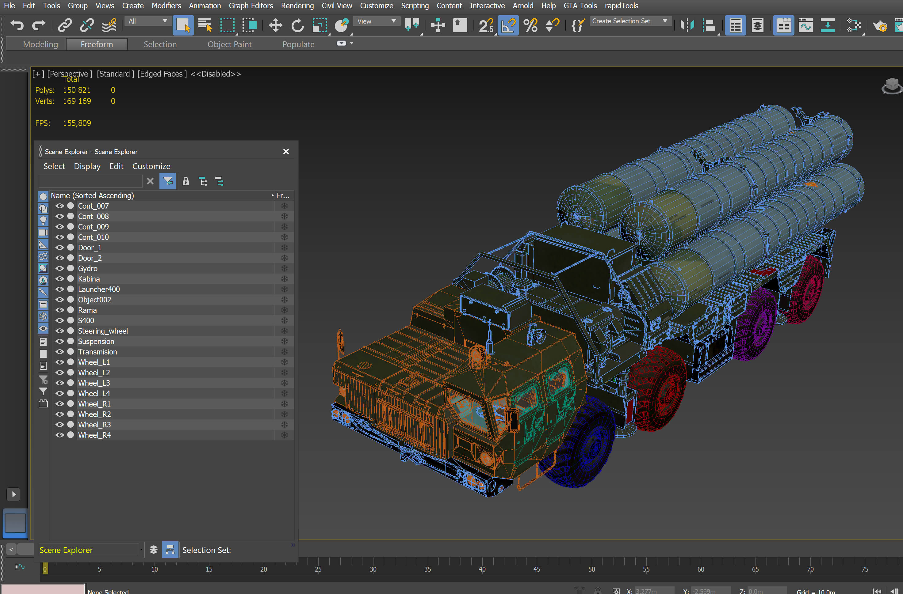 S-400 Triumf Missile System 5P85 SM2 SA-21 3D Model by citizensnip