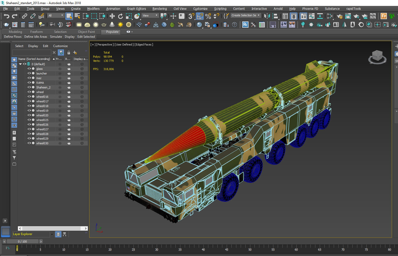 Shaheen 2 Pakistan Missile Launcher - 3D Model by citizensnip