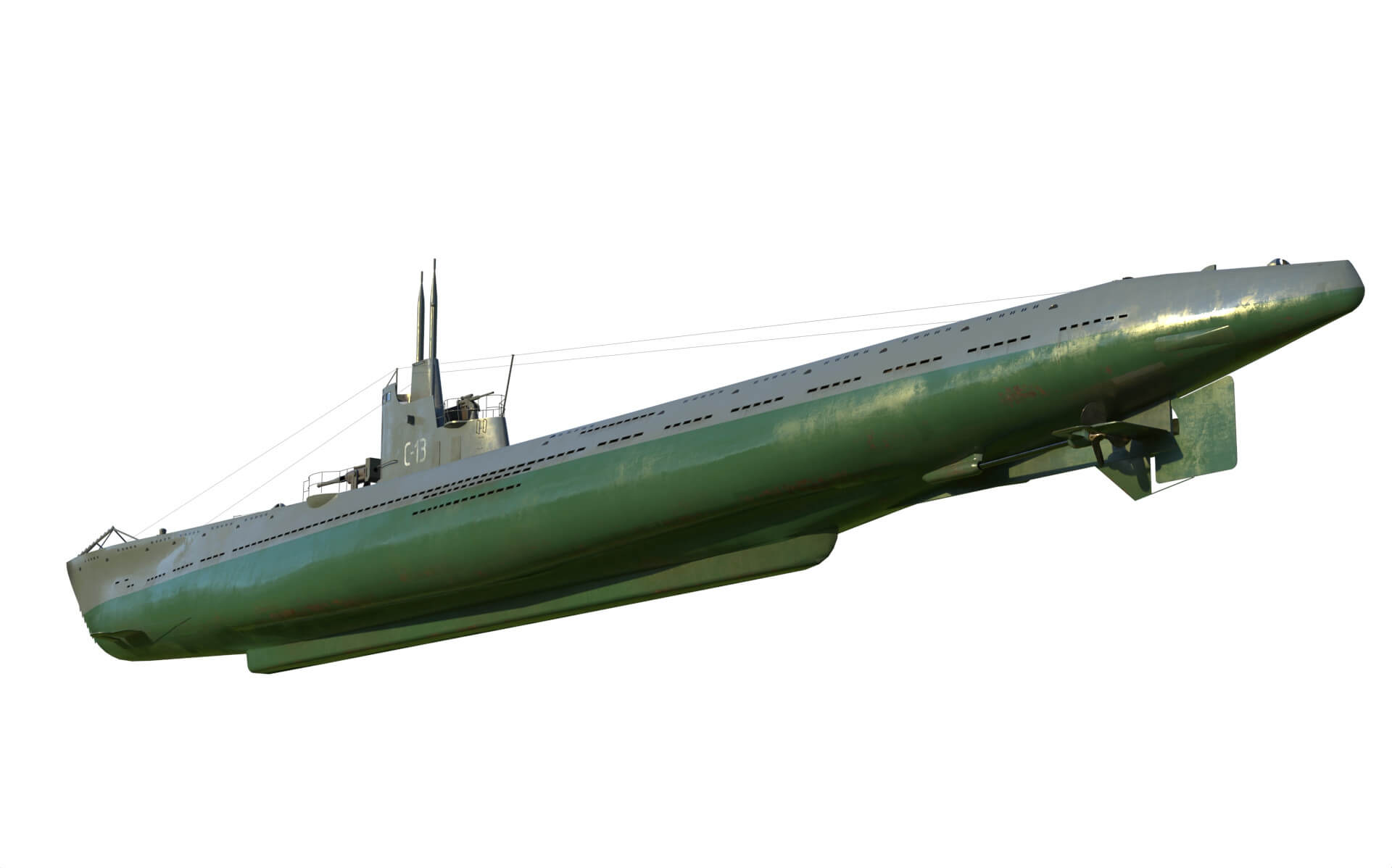 Soviet Submarine S-13 Stalinets Class Submarine 3D Model by citizensnip