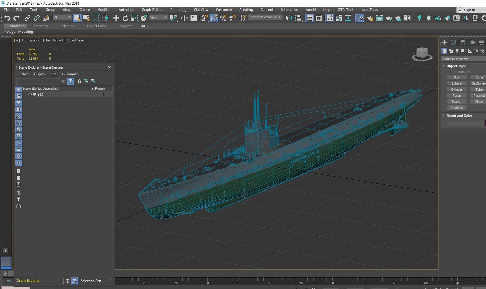 Soviet Submarine S-13 Stalinets Class Submarine 3D Model by citizensnip