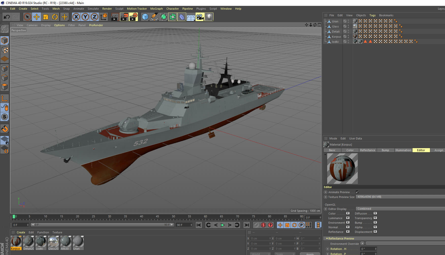 Steregushchiy Class Corvette 22380 - 3D Model by citizensnip