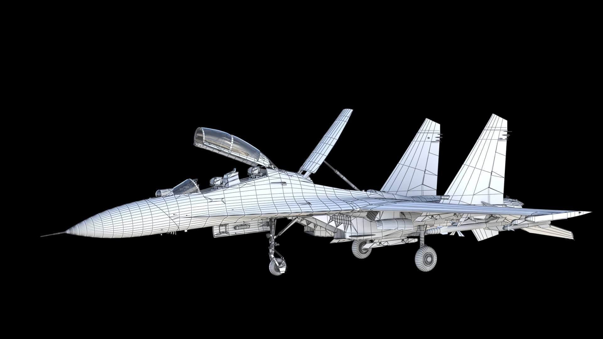 Su-27UB Flanker C 3D Model by citizensnip