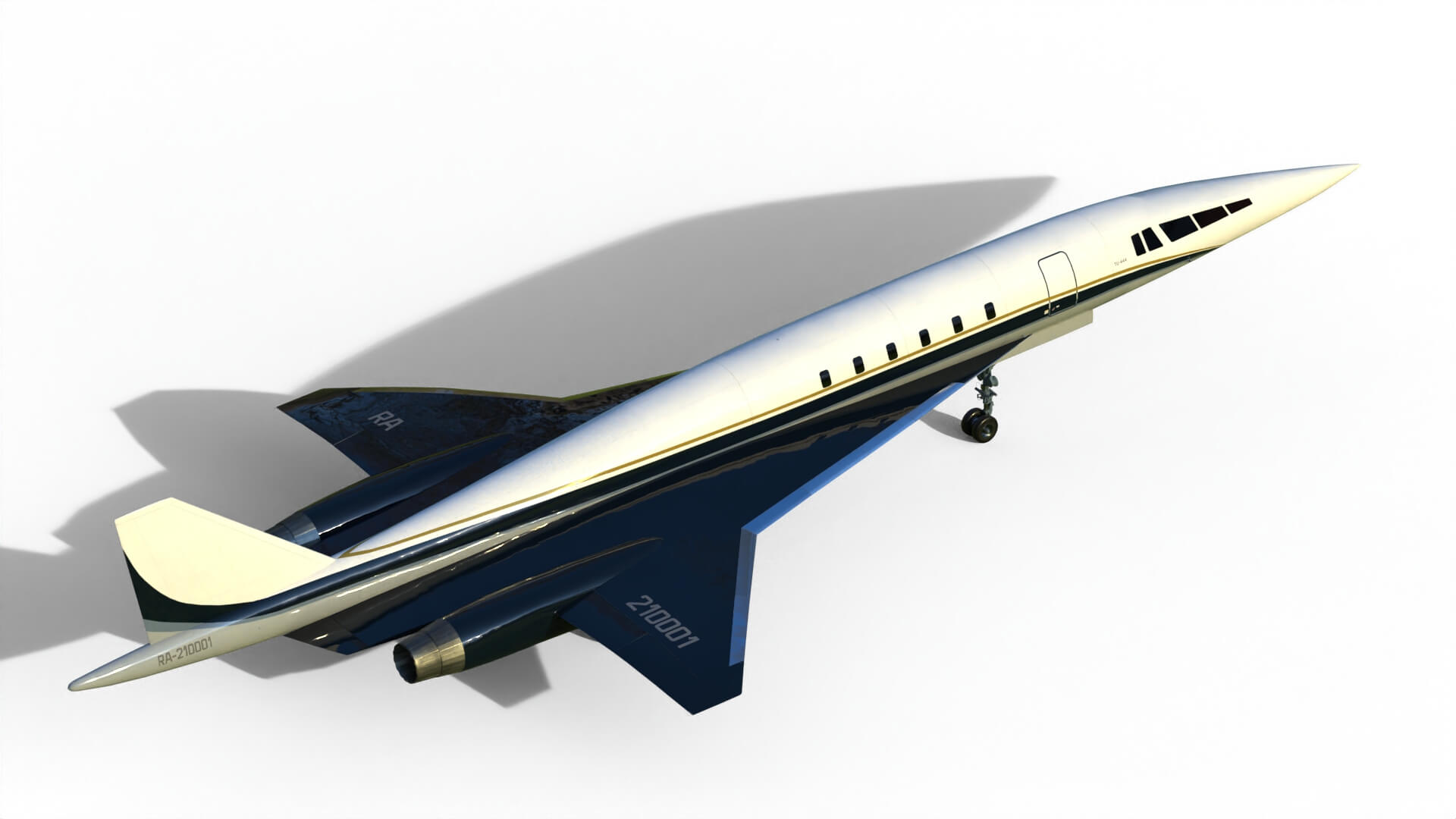 Supersonic Business Jet TU-444 3D Model by citizensnip
