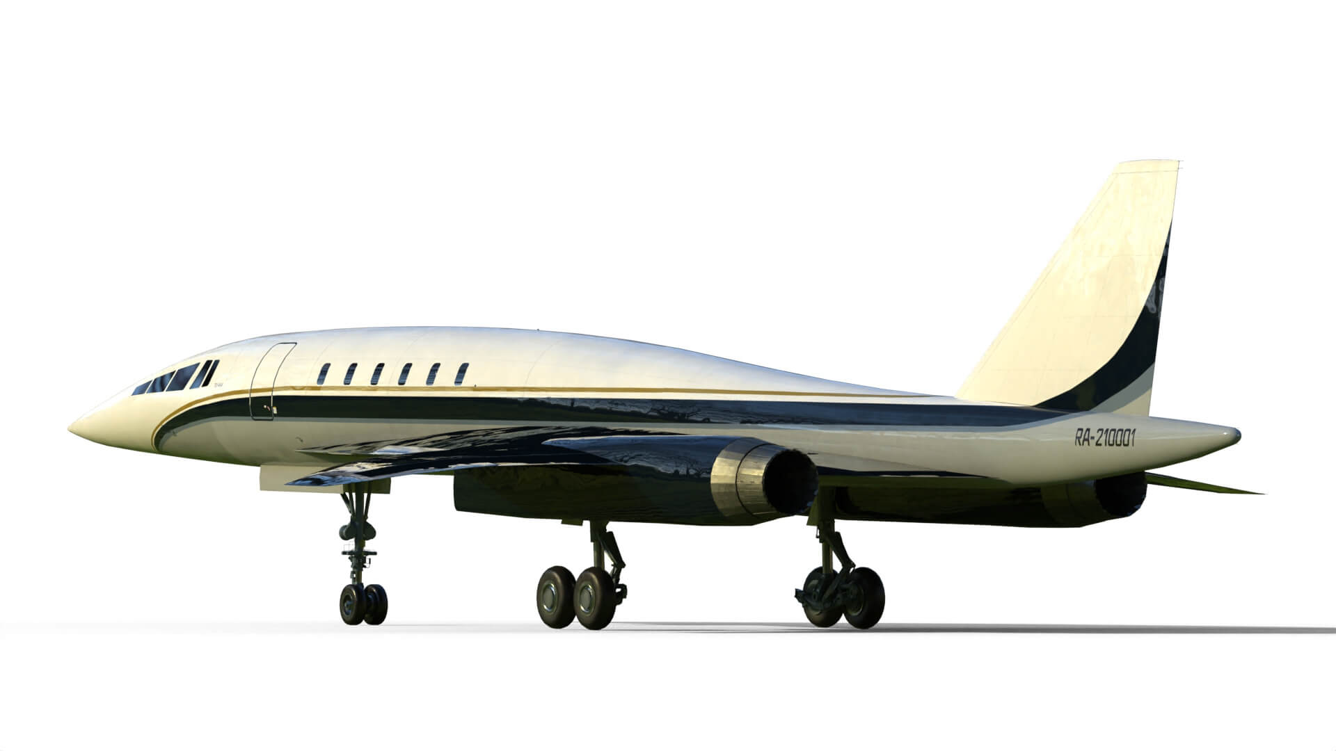 Supersonic Business Jet TU-444 3D Model by citizensnip