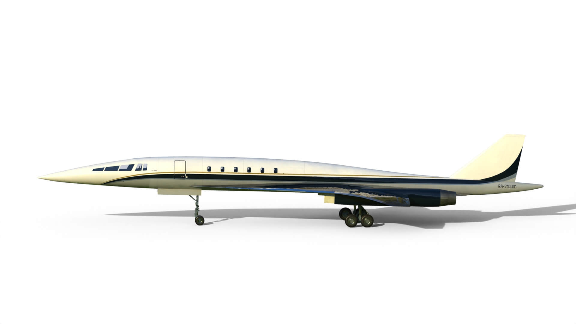 Supersonic Business Jet TU-444 3D Model by citizensnip