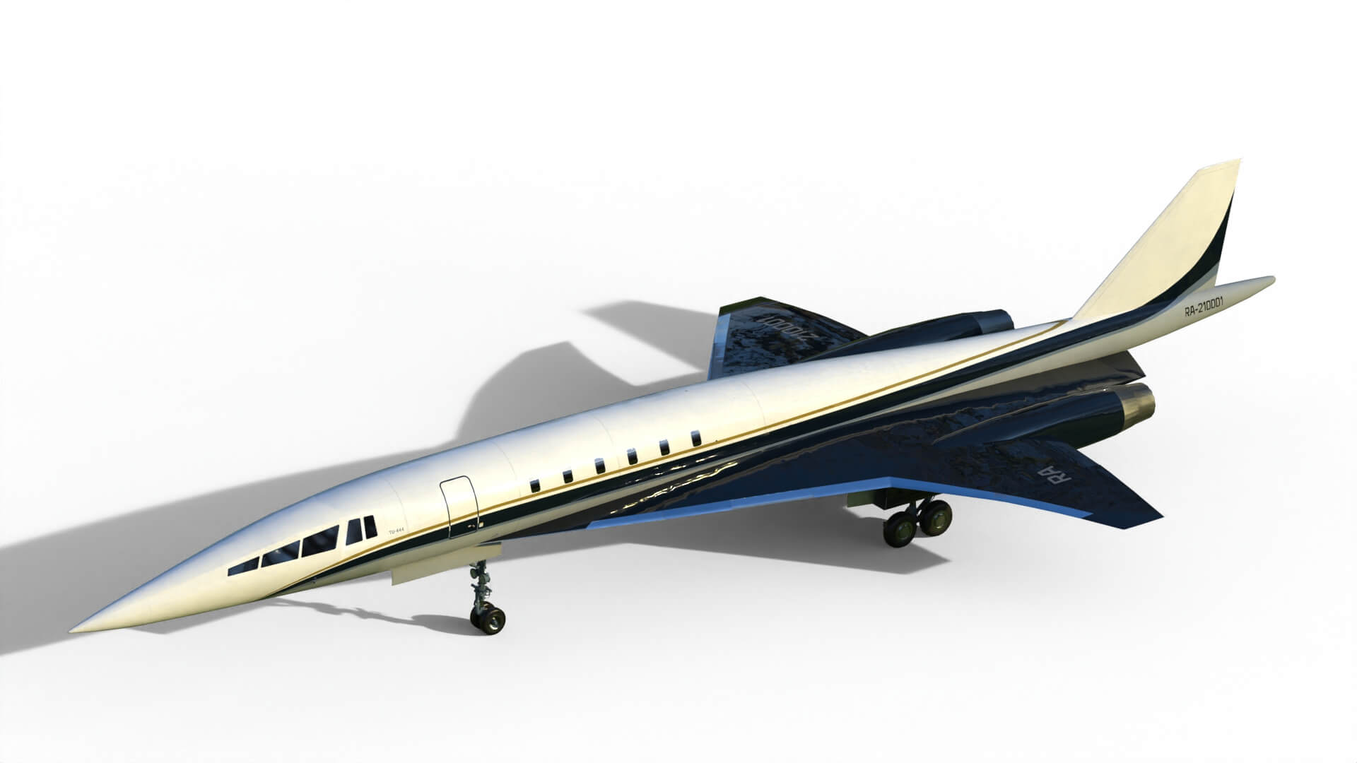 Supersonic Business Jet TU-444 3D Model by citizensnip