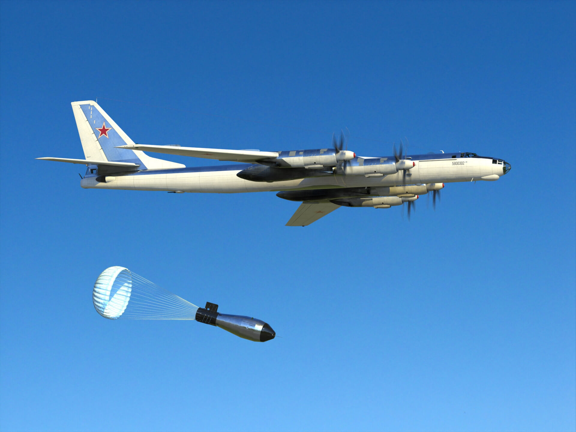 Tupolev TU-95 V Bear a Tsar Bomba 3D Model by citizensnip