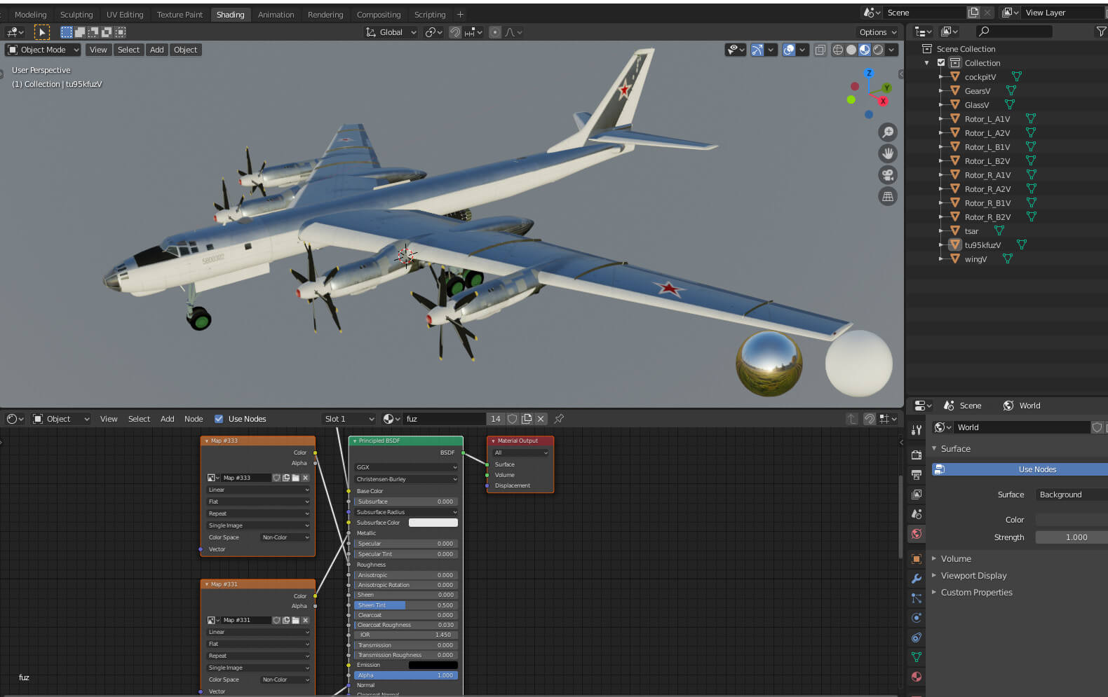 Tupolev TU-95 V Bear a Tsar Bomba 3D Model by citizensnip