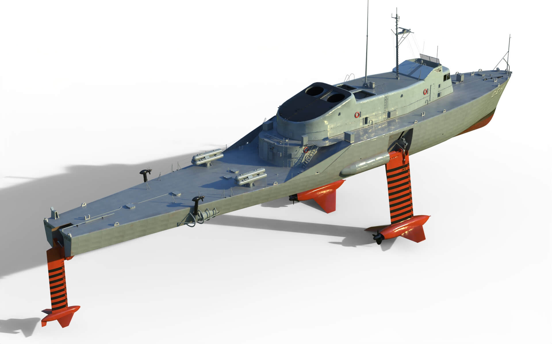 USS Plainview Ageh Hydrofoil Ship - 3D Model by citizensnip