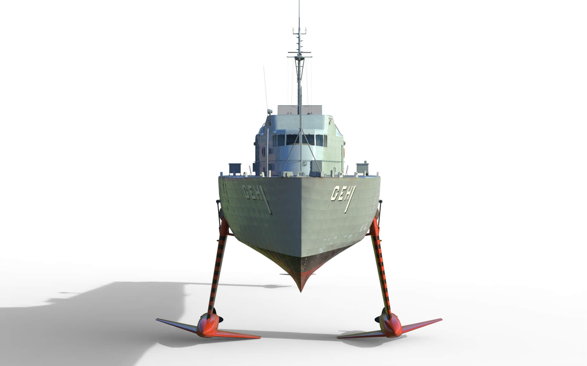 USS Plainview Ageh Hydrofoil Ship - 3D Model by citizensnip