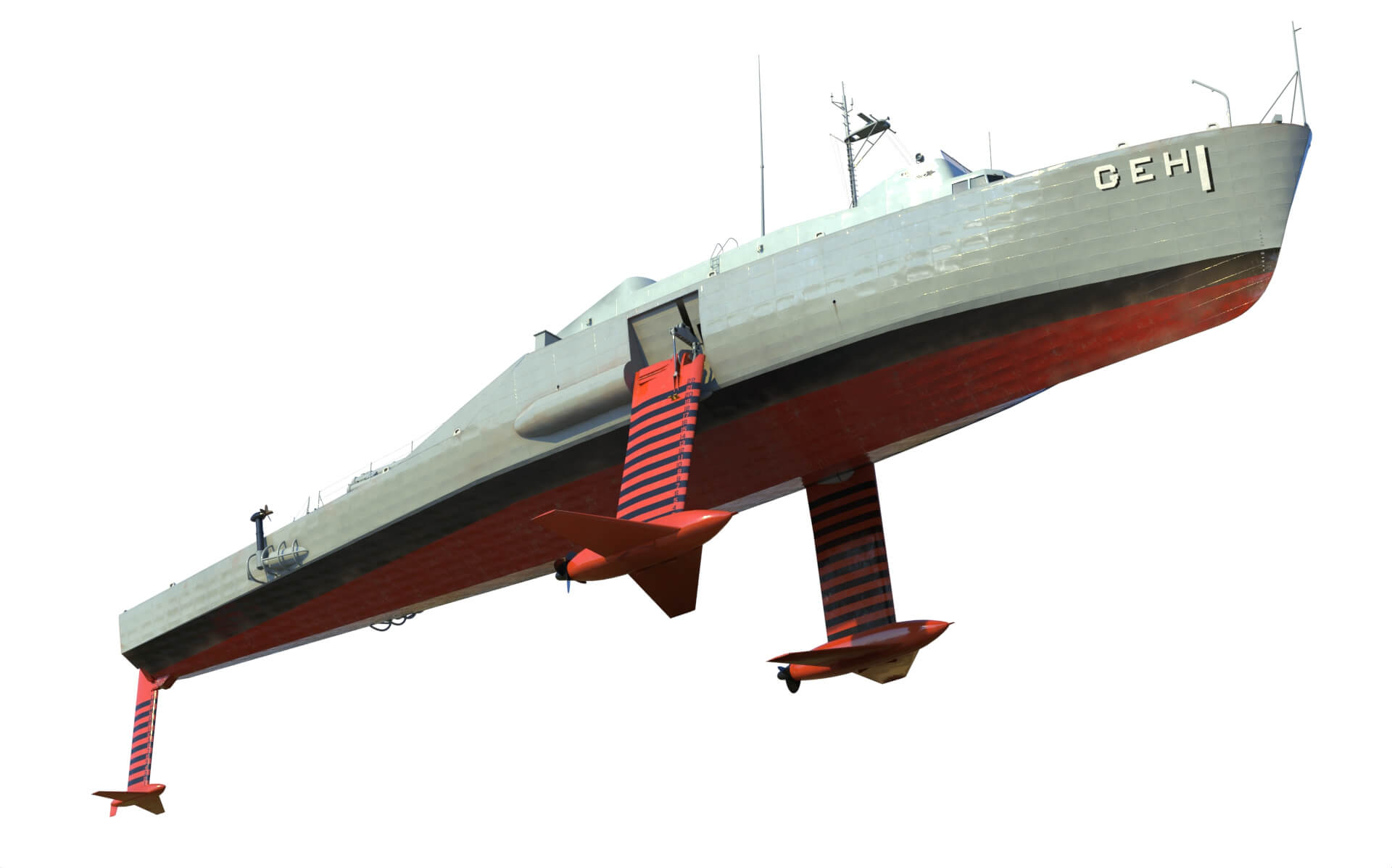 USS Plainview Ageh Hydrofoil Ship - 3D Model by citizensnip