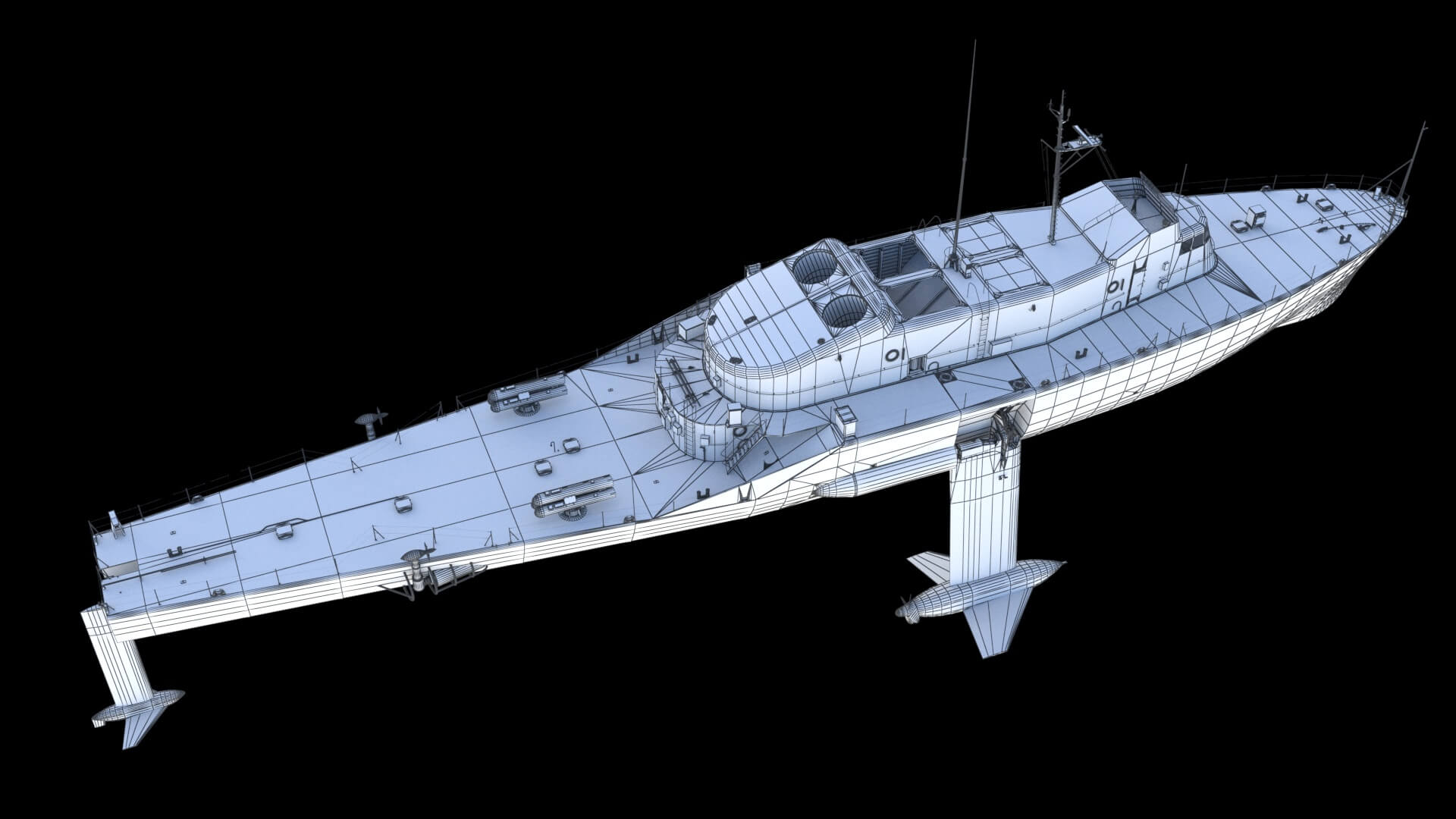 USS Plainview Ageh Hydrofoil Ship - 3D Model by citizensnip