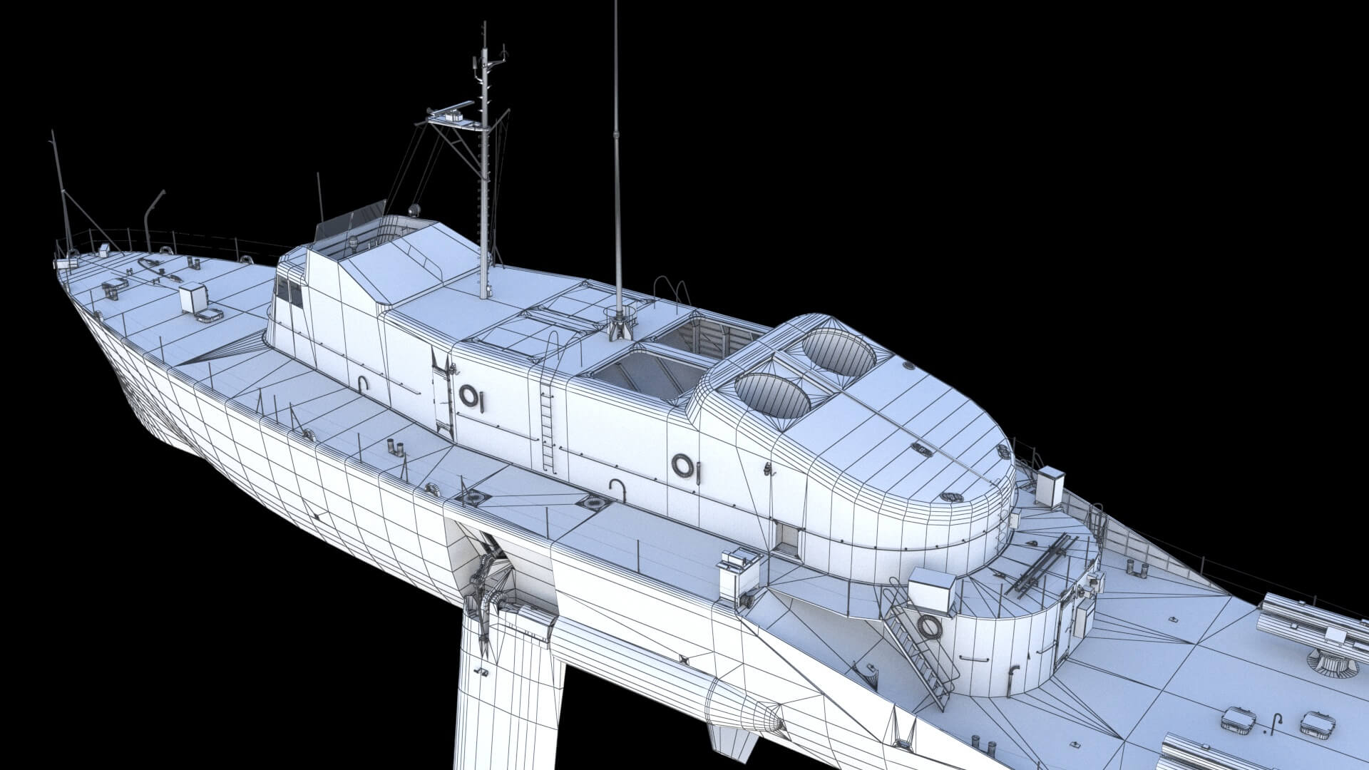 USS Plainview Ageh Hydrofoil Ship - 3D Model by citizensnip