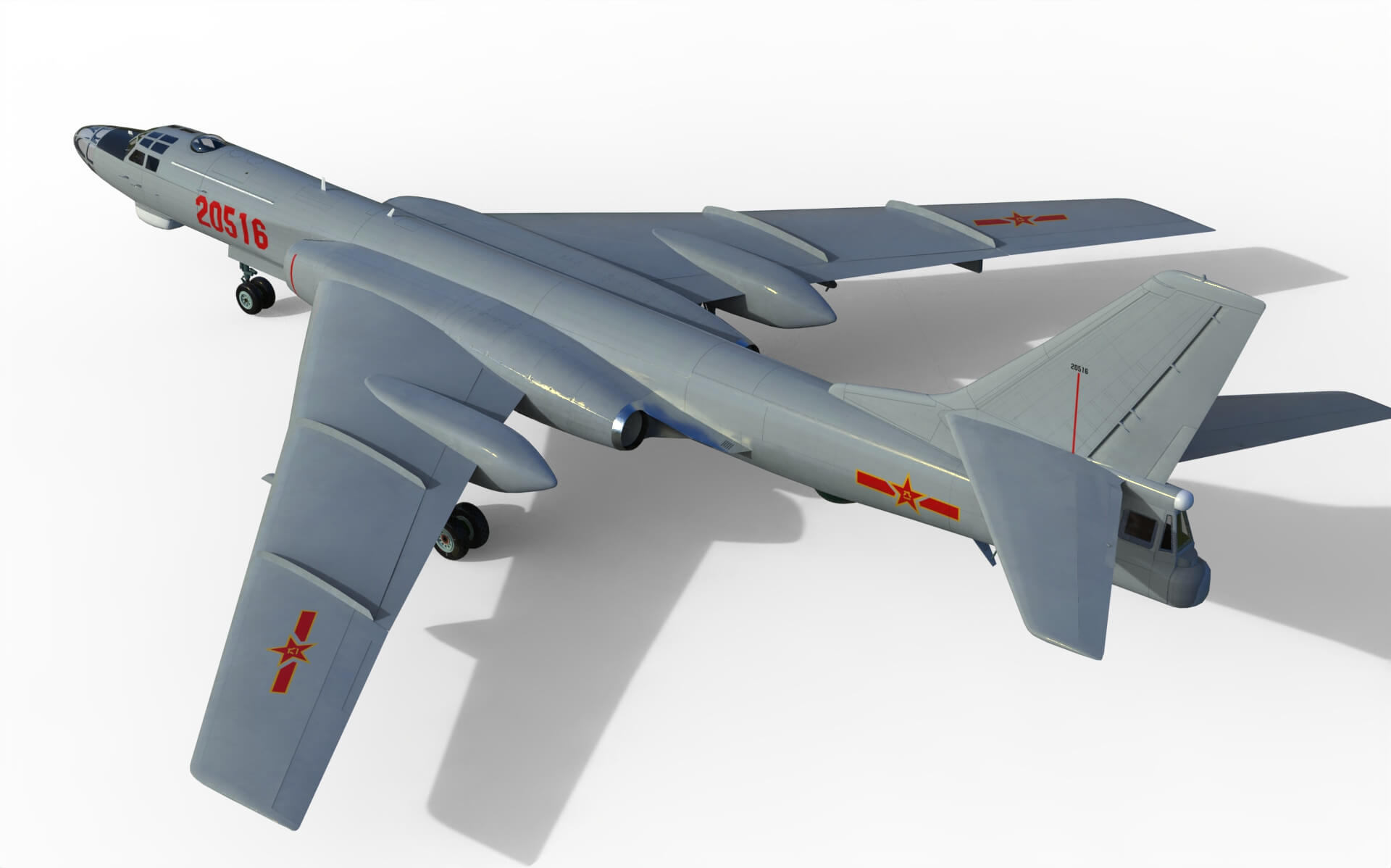 Xian H-6 China Bomber 3D Model by citizensnip