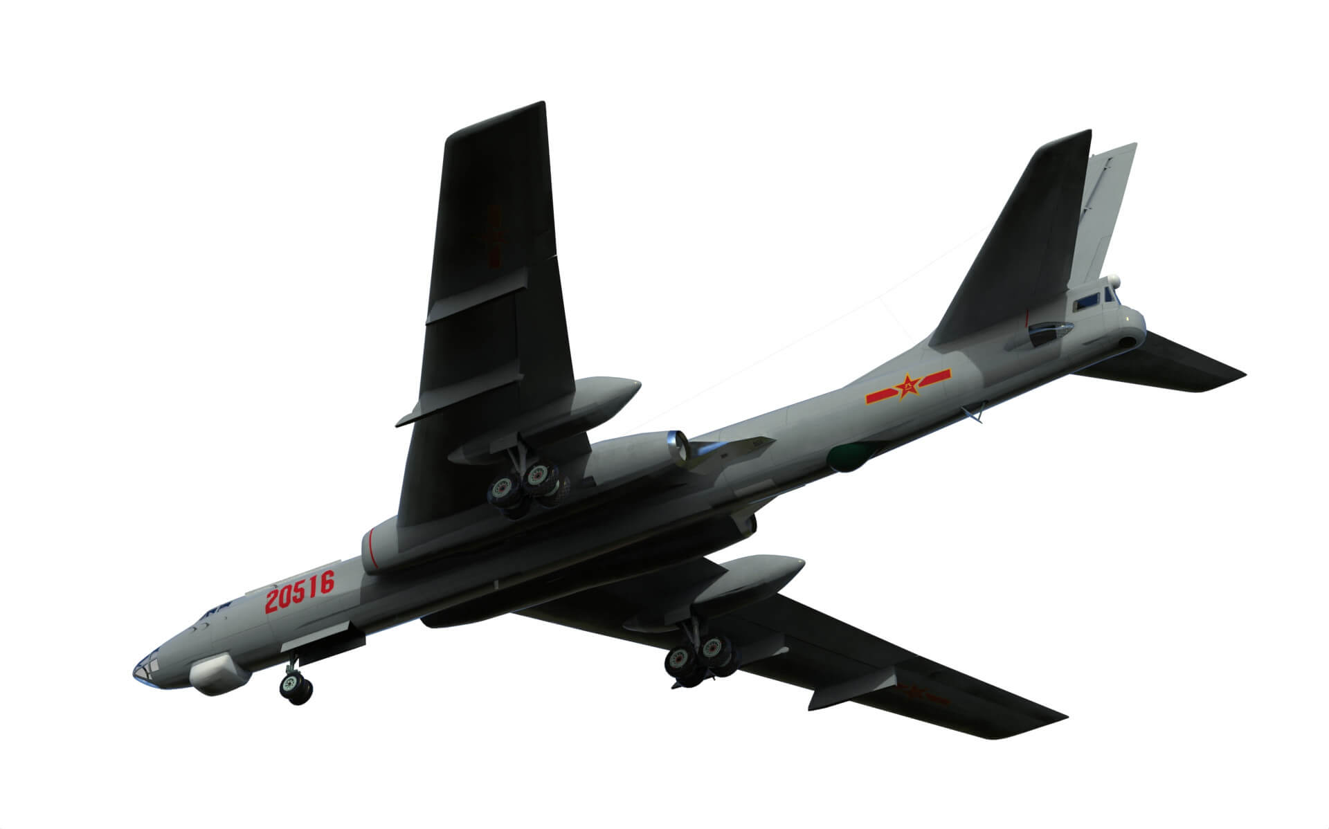 Xian H-6 China Bomber 3D Model by citizensnip