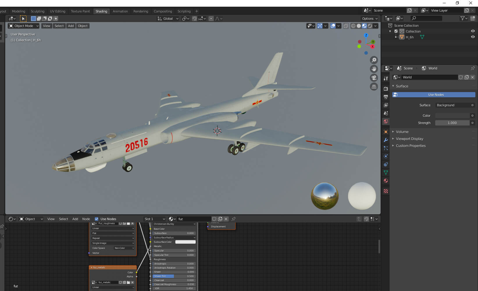 Xian H-6 China Bomber 3D Model by citizensnip