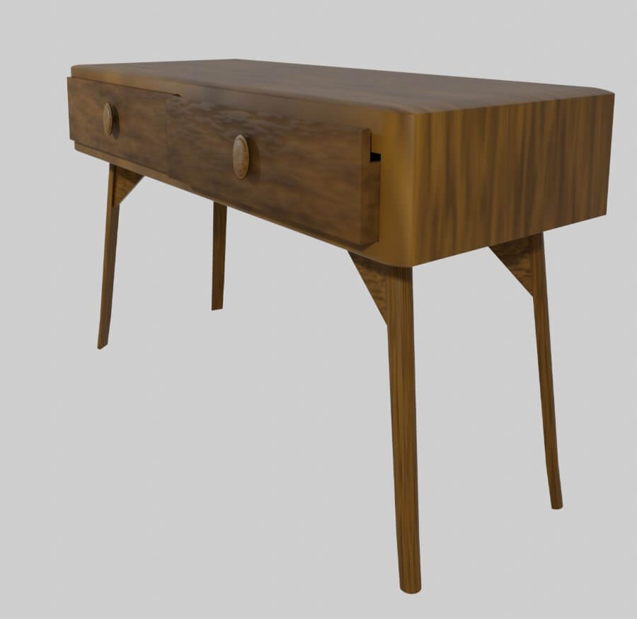 Mid Century Modern Desk - 3D Model by cjb3d