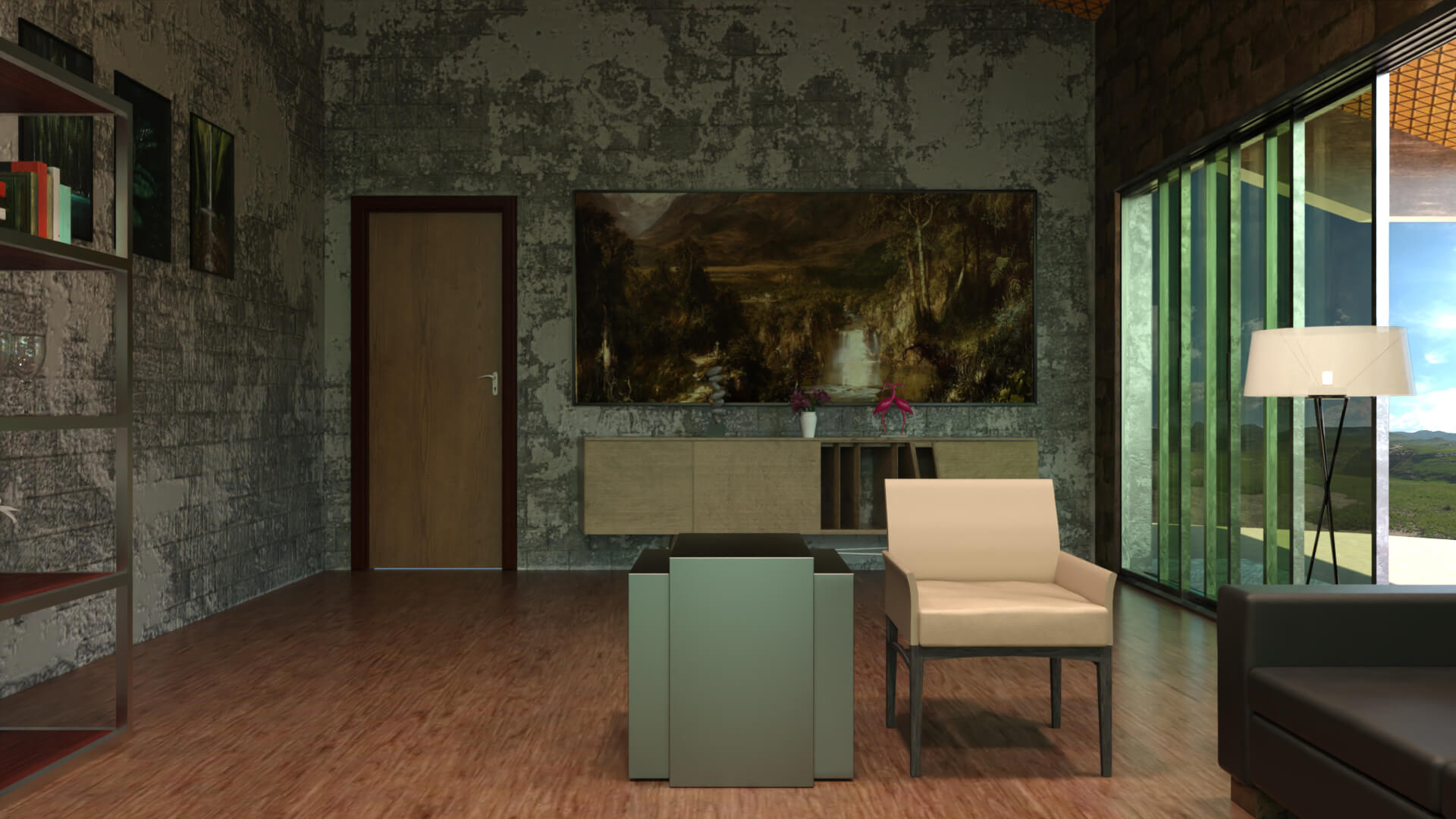 Energy Efficient Living Room - Daz Content by clacydarch