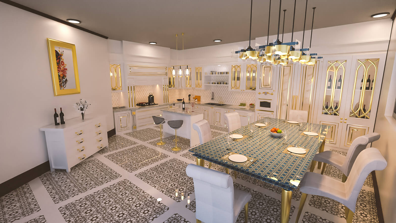 Arabic Kitchen 3D Render, Digital Art by clacydarch