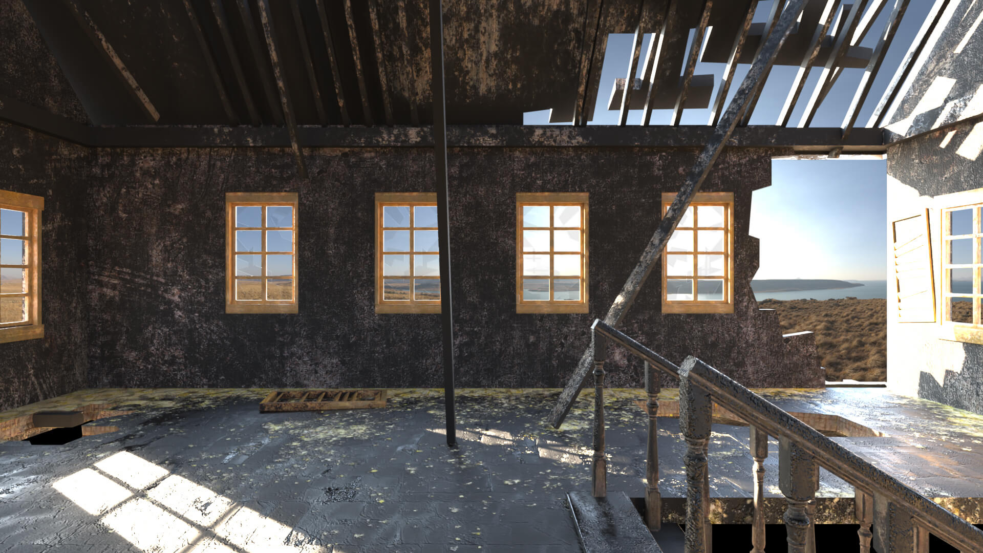 Burned House Up 3D Render, Digital Art by clacydarch