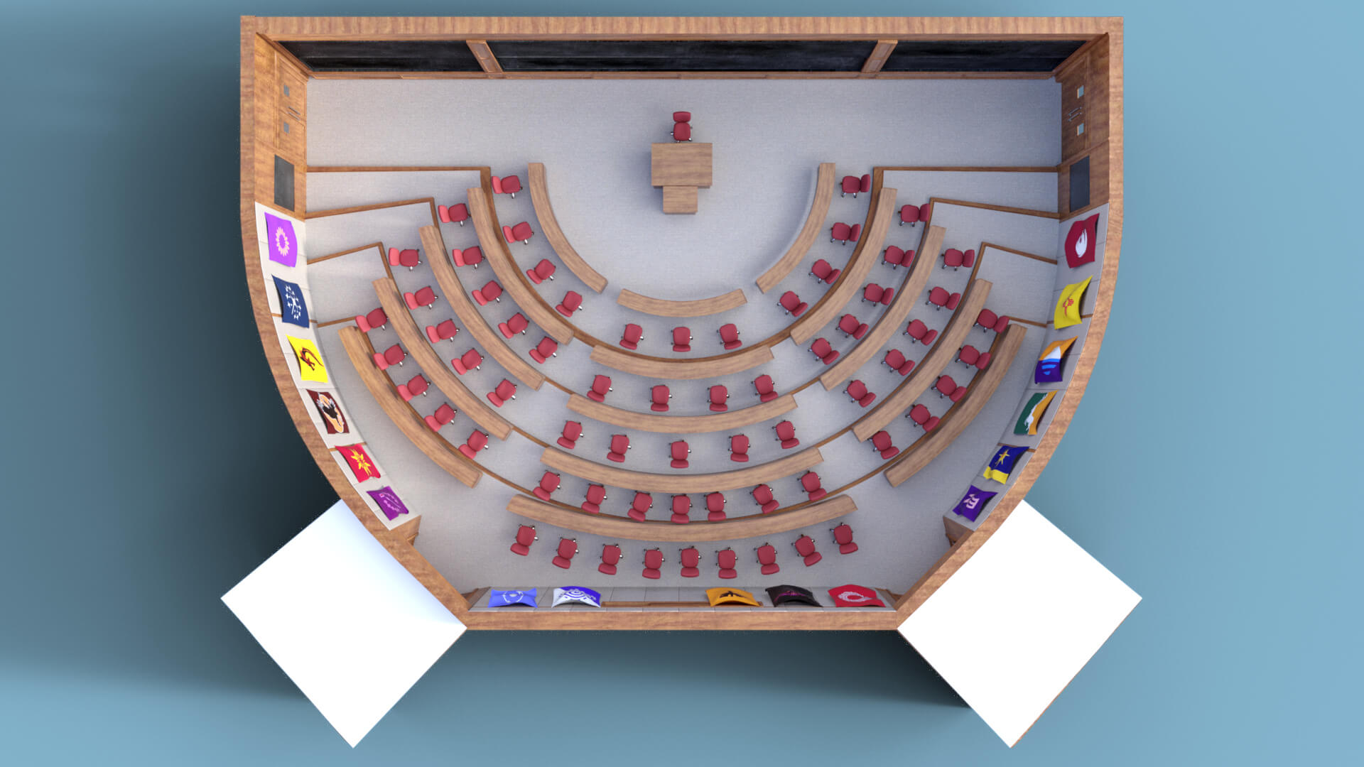 Business School Classroom 3D Render, Digital Art by clacydarch