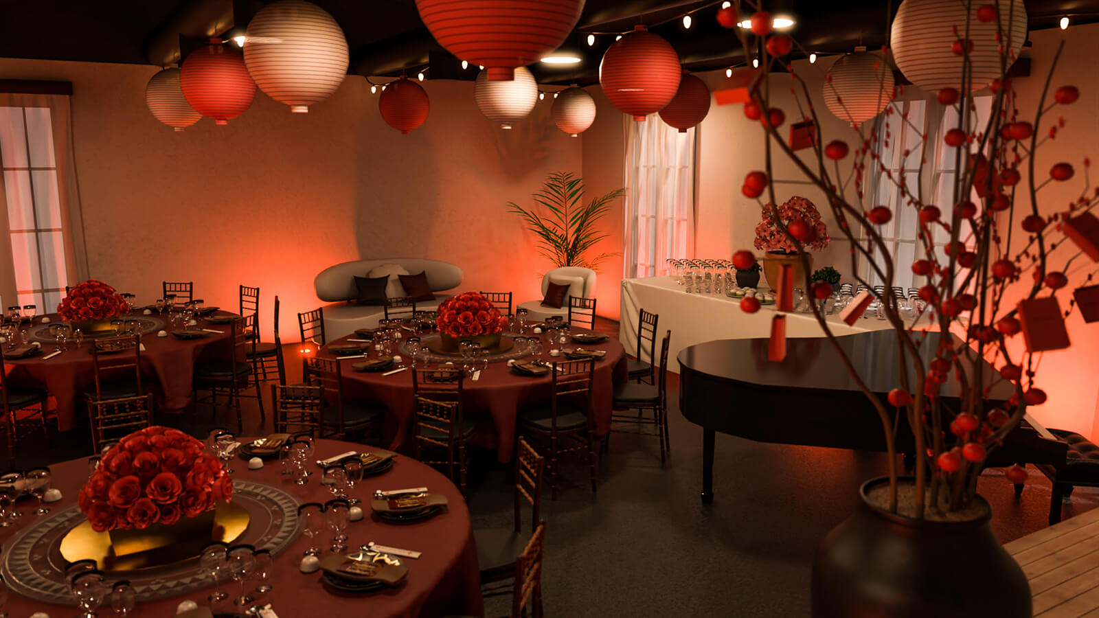 Chinese Restaurant 3D Render, Digital Art by clacydarch