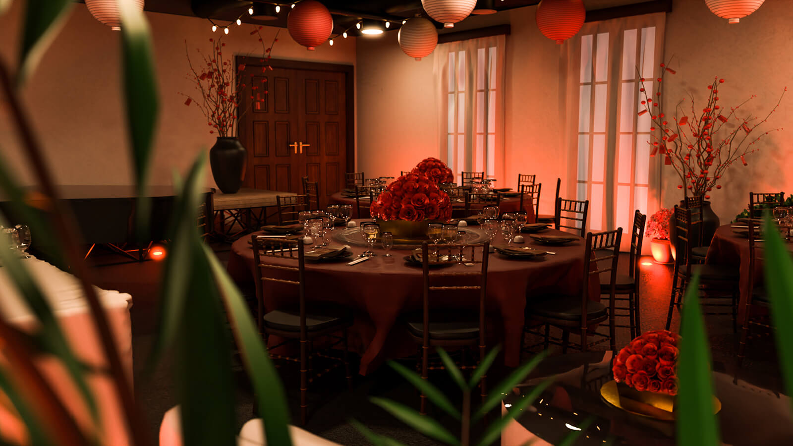 Chinese Restaurant 3D Render, Digital Art by clacydarch