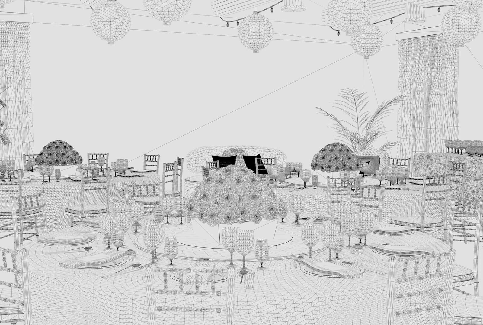 Chinese Restaurant 3D Render, Digital Art by clacydarch