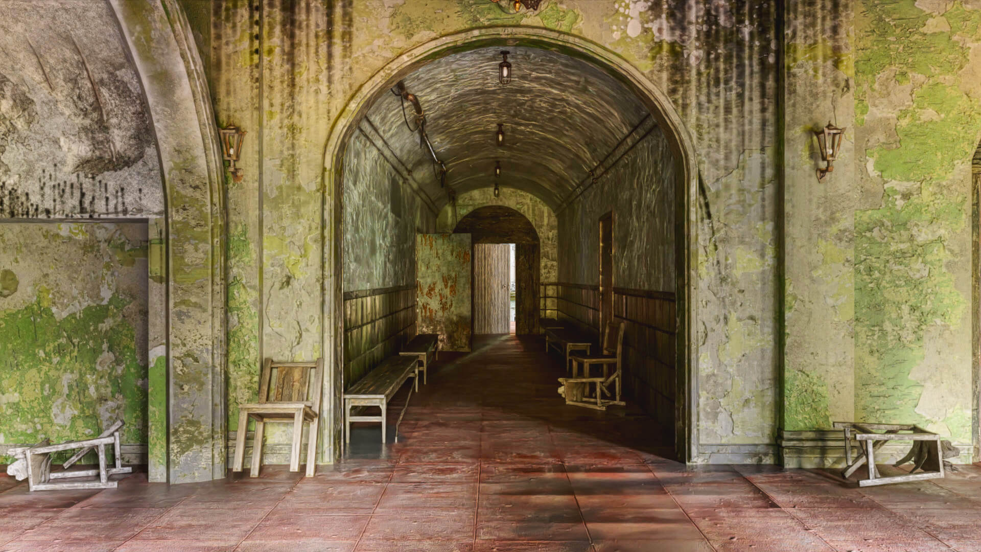 Creepy Corridor 3D Render, Digital Art by clacydarch