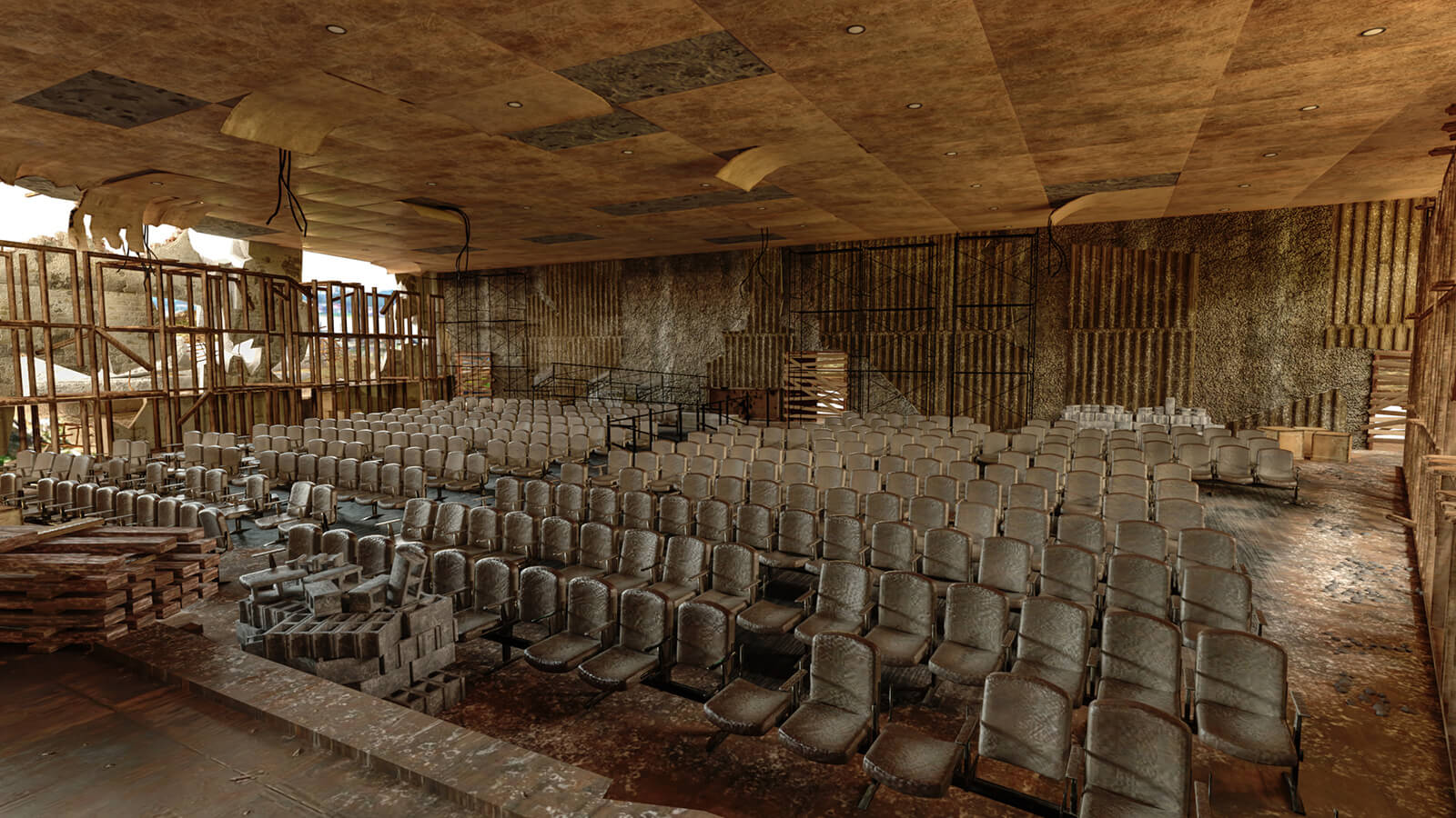 Damaged Theater 3D Render | RenderHub Gallery