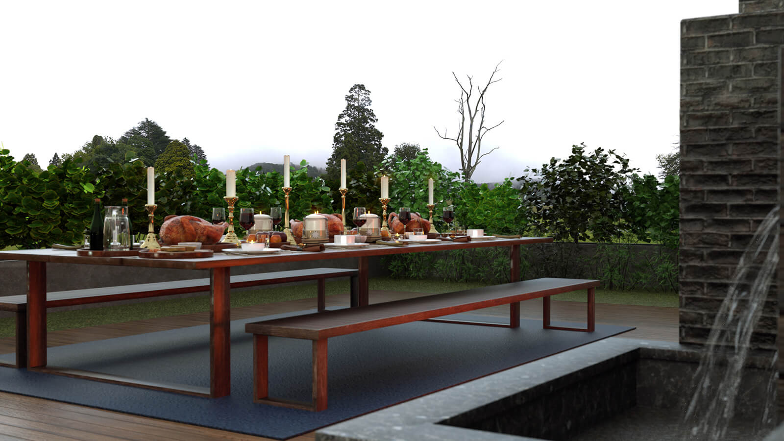 Give Thanks Feast 3D Render, Digital Art by clacydarch