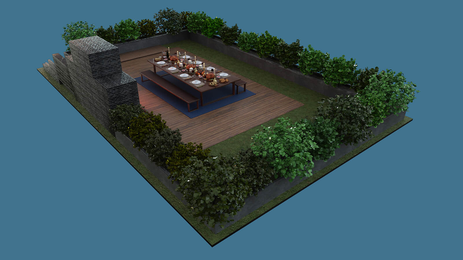 Give Thanks Feast 3D Render, Digital Art by clacydarch