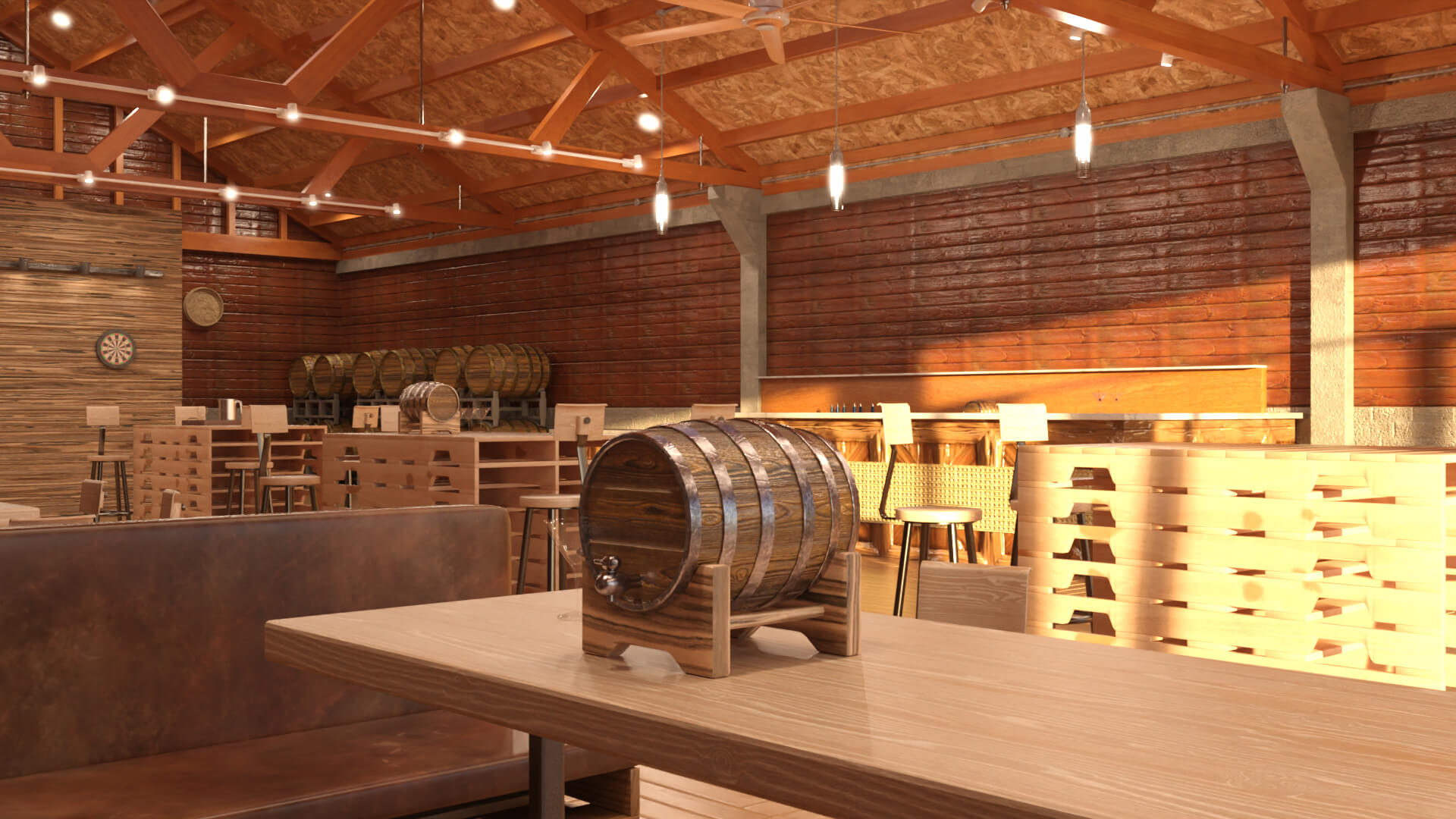 Harvest Barn Restaurant 3D Render, Digital Art by clacydarch