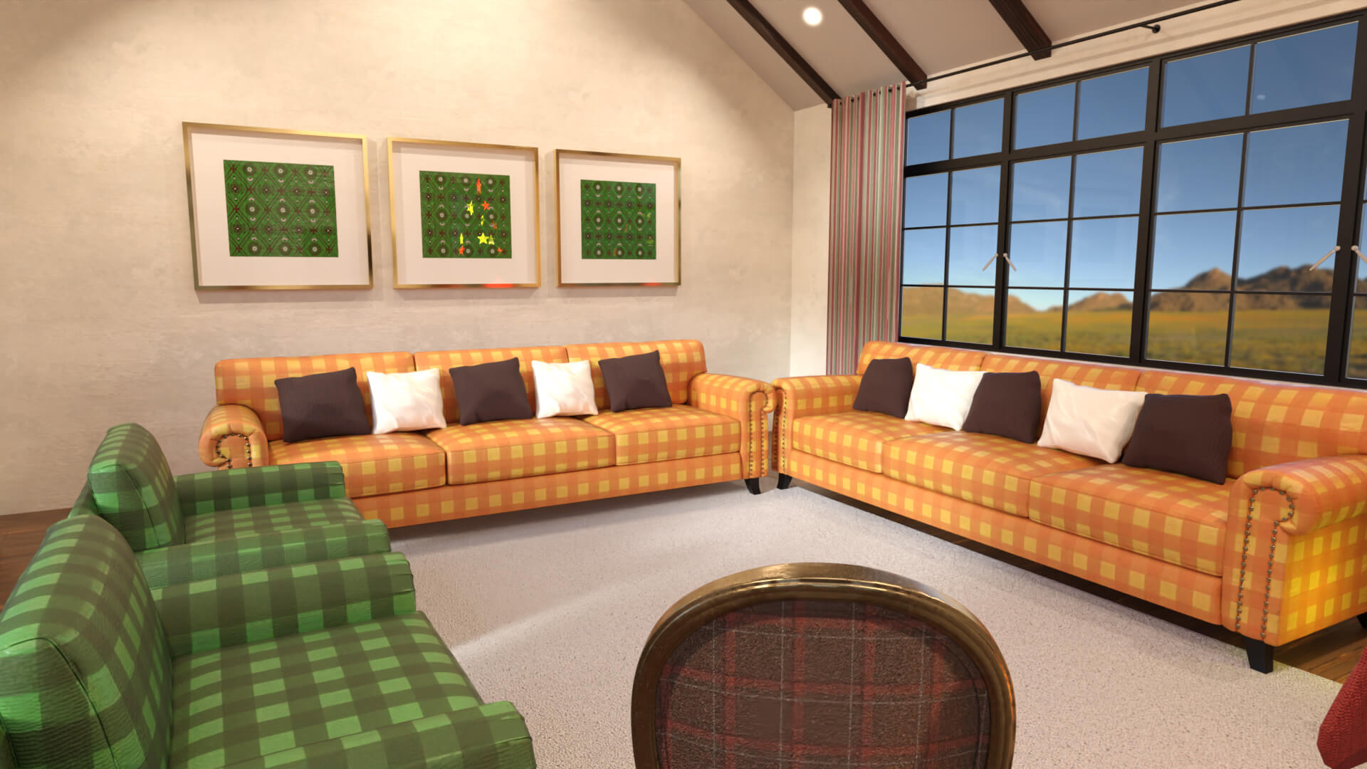 Holiday Lounge 3D Render, Digital Art by clacydarch