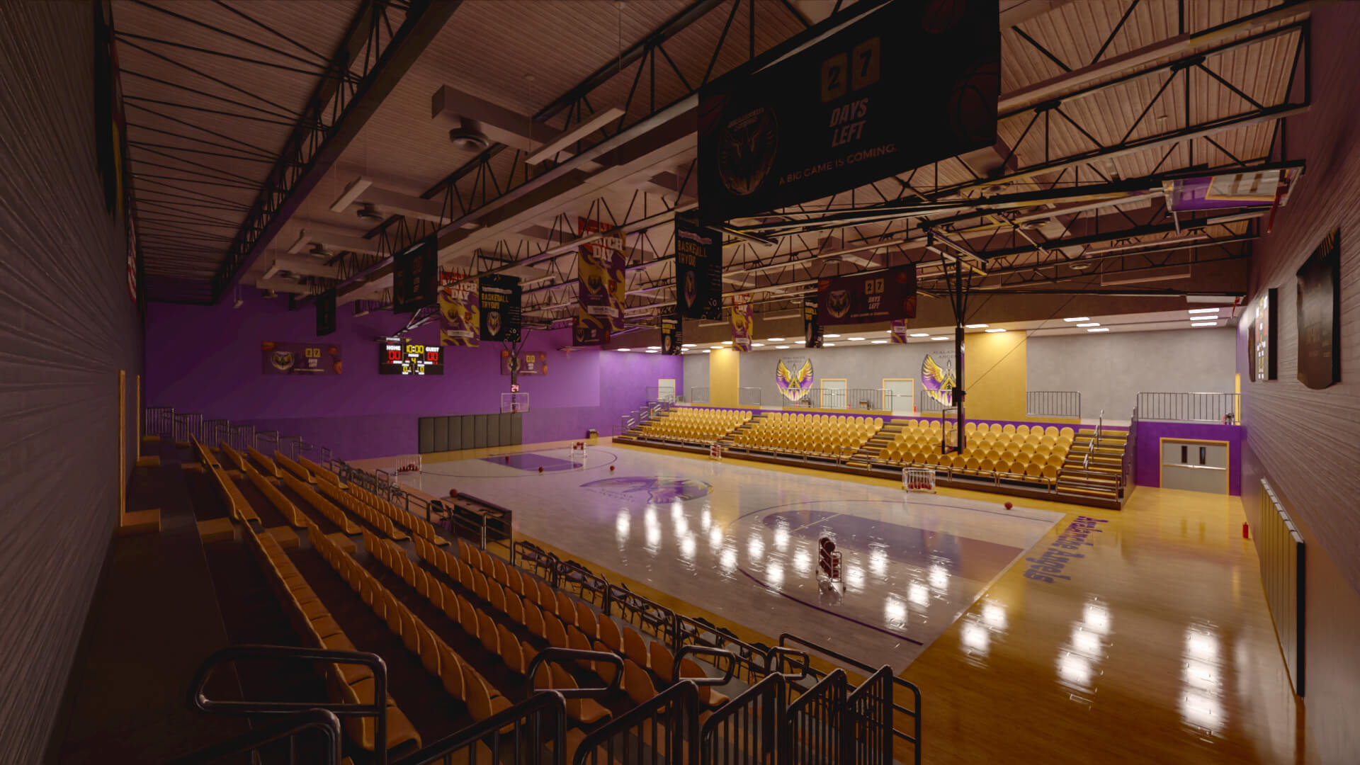 HS Basketball Gym Avalanche Angels 3D Render | RenderHub Gallery