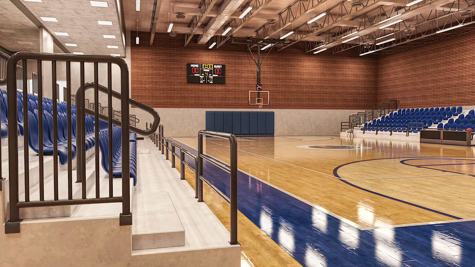 HS Basketball Gym Base 3D Render, Digital Art by clacydarch