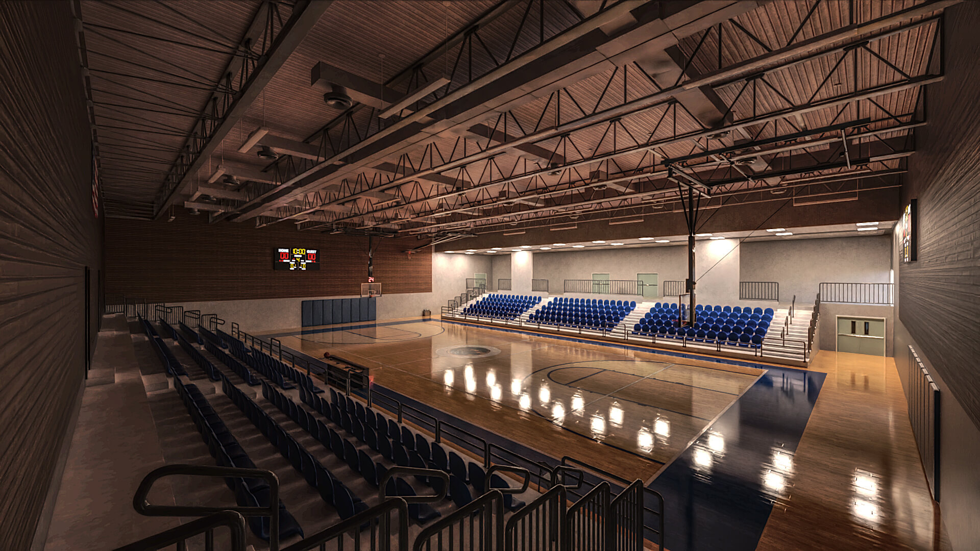 HS Basketball Gym Base 3D Render, Digital Art by clacydarch