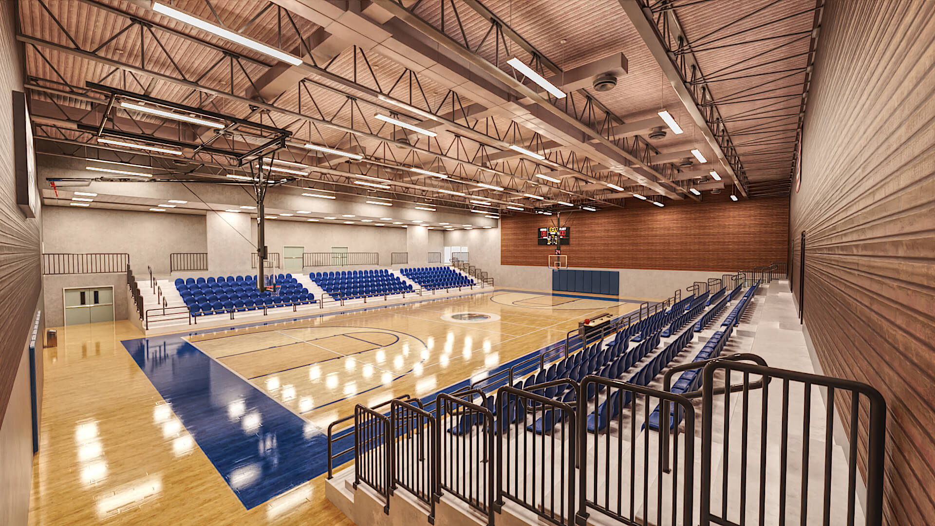 HS Basketball Gym Base 3D Render, Digital Art by clacydarch