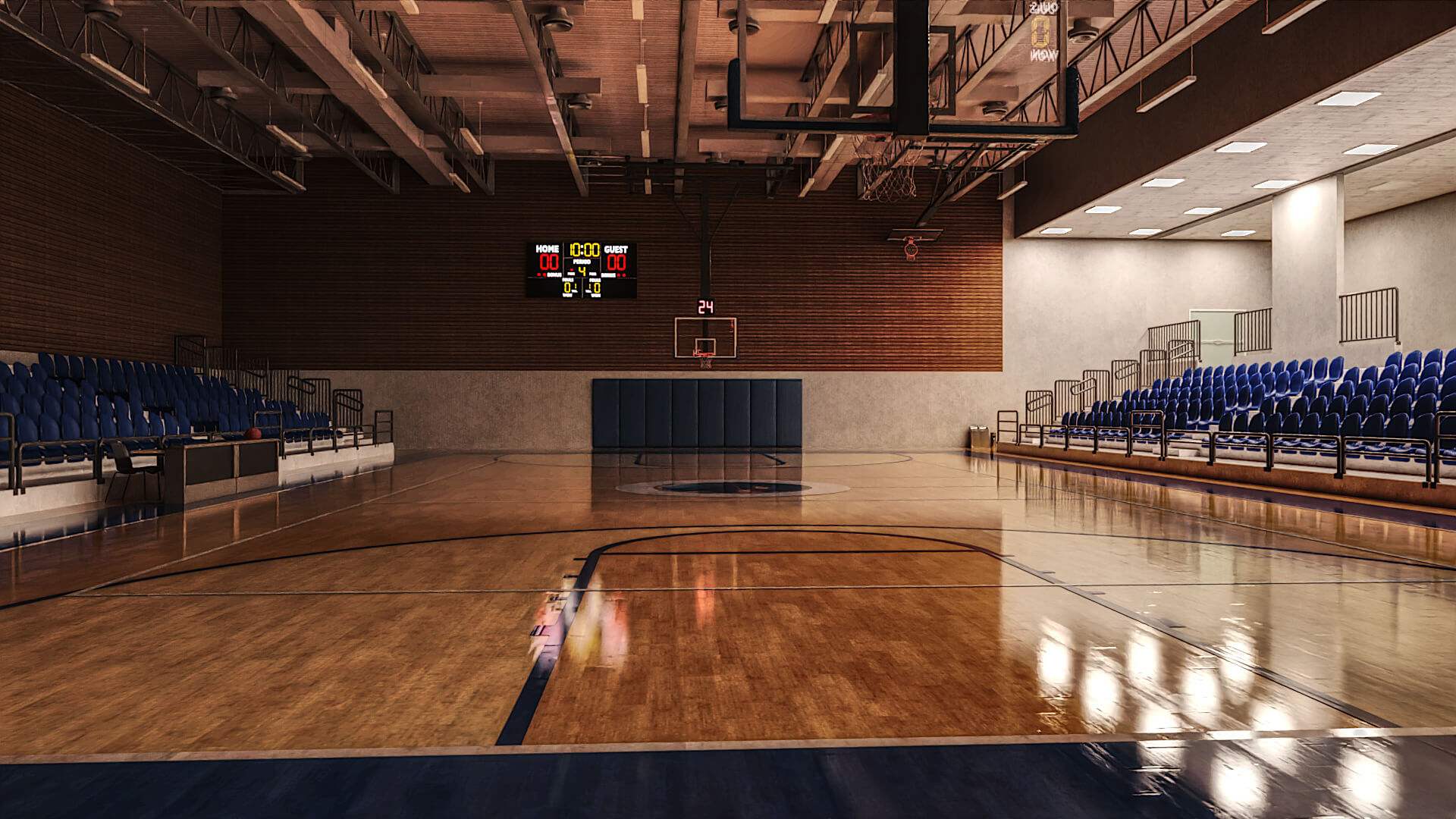 HS Basketball Gym Base 3D Render, Digital Art by clacydarch