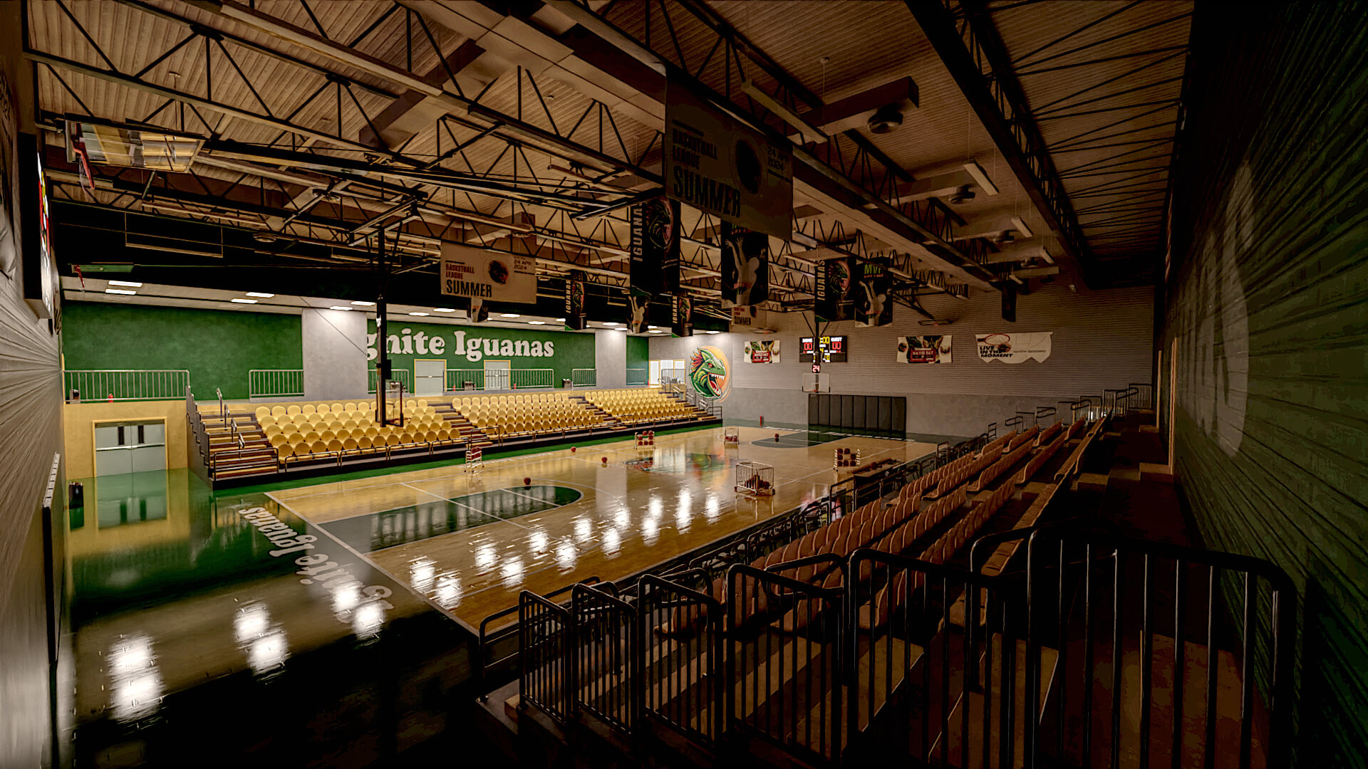 HS Basketball Gym Ignite Iguanas 3D Render by clacydarch