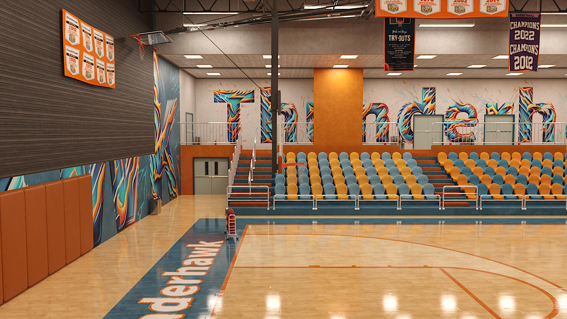 HS Basketball Gym Thunderhawk 3D Render | RenderHub Gallery