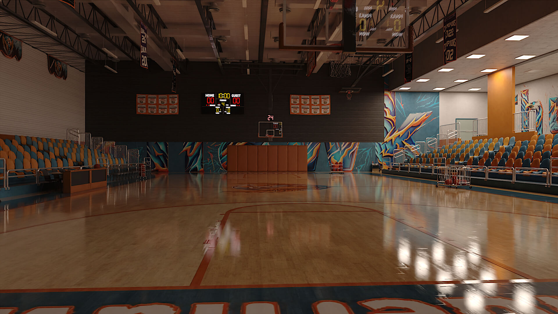 HS Basketball Gym Thunderhawk 3D Render | RenderHub Gallery