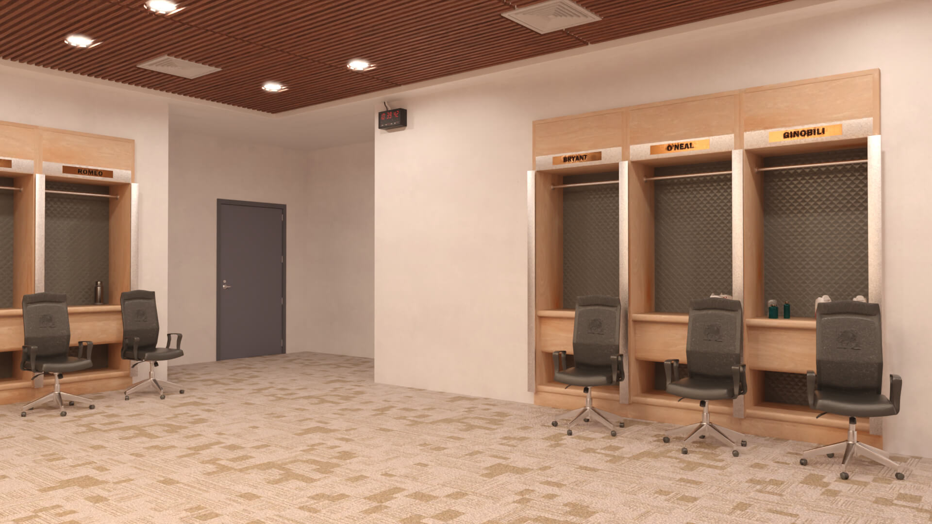 HS Basketball Locker Room 3D Render, Digital Art by clacydarch