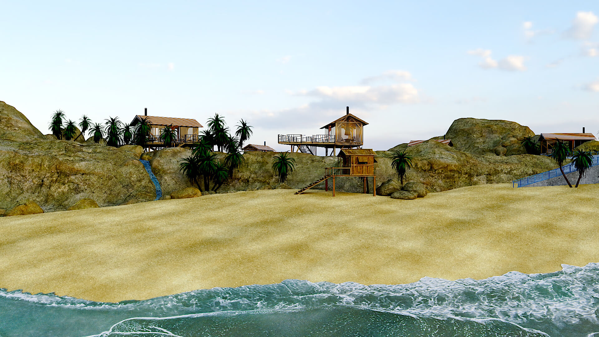 Modern Tree Cabin on Renderhub Island 2024 3D Render