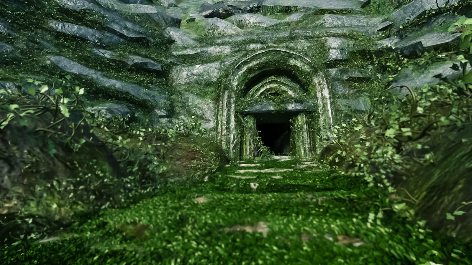 Mysterious Ancient Gate 3D Render, Digital Art by clacydarch