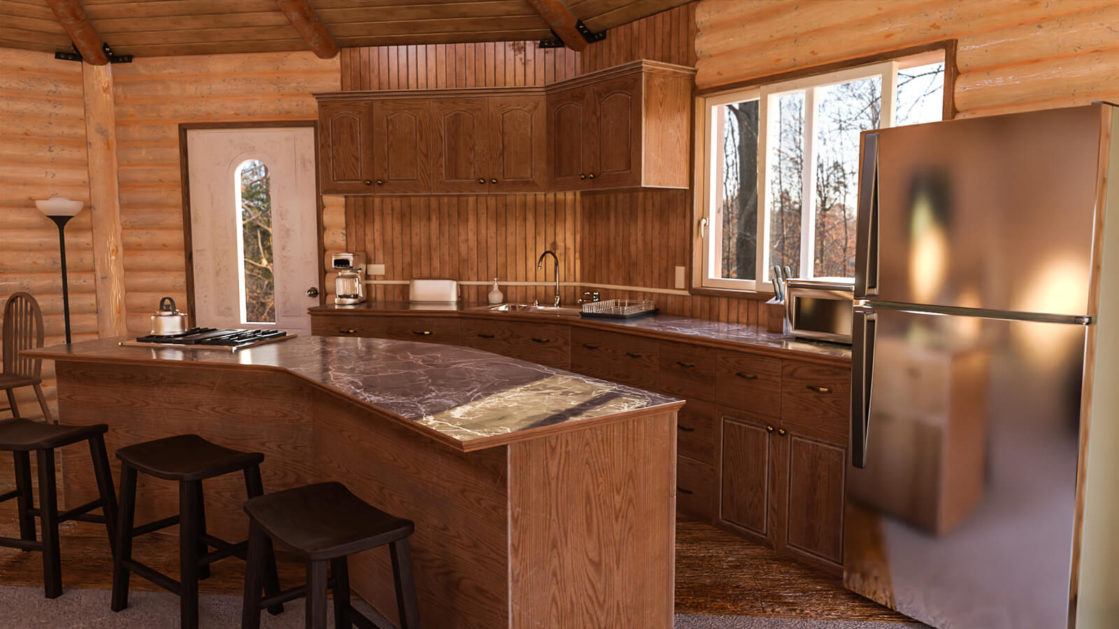 Polygon Log Cabin 3D Render | RenderHub Gallery